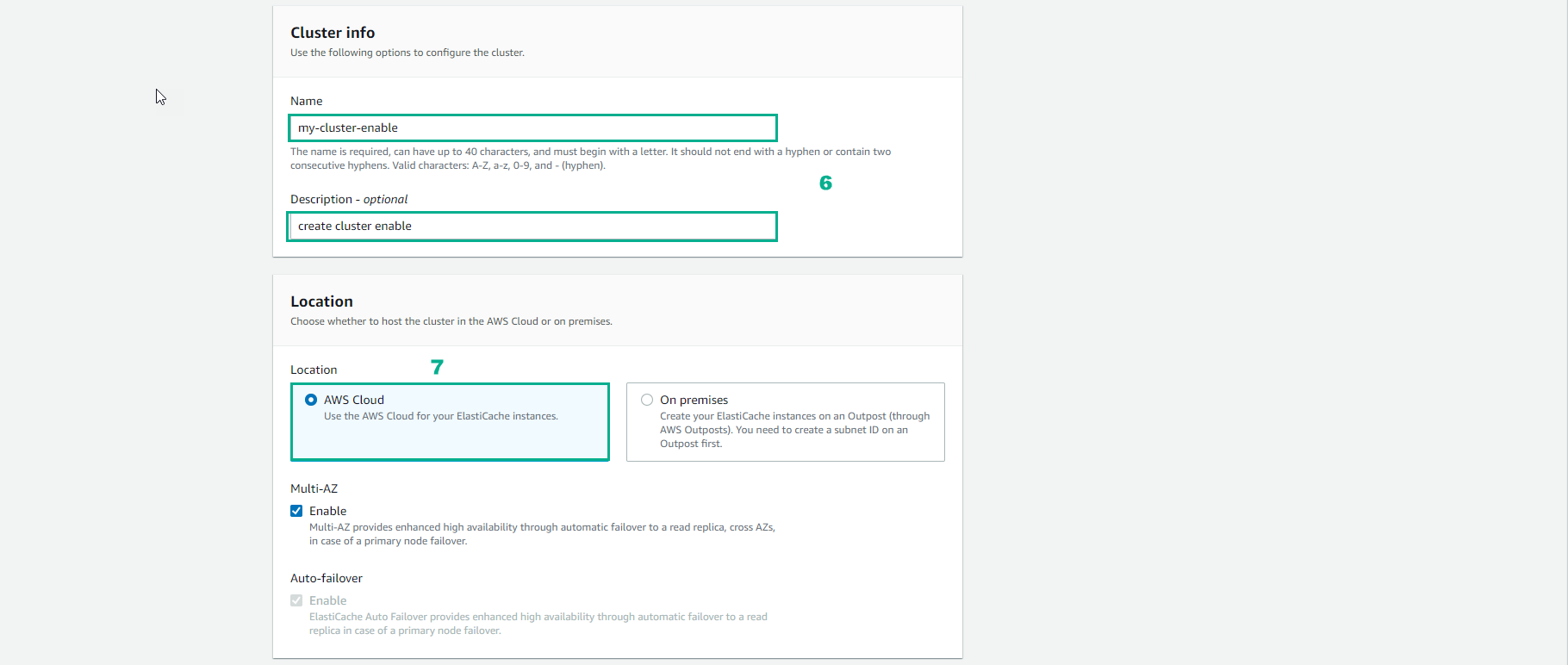 Create cluster(cluster mode enabled) :: Amazon ElastiCache - Redis