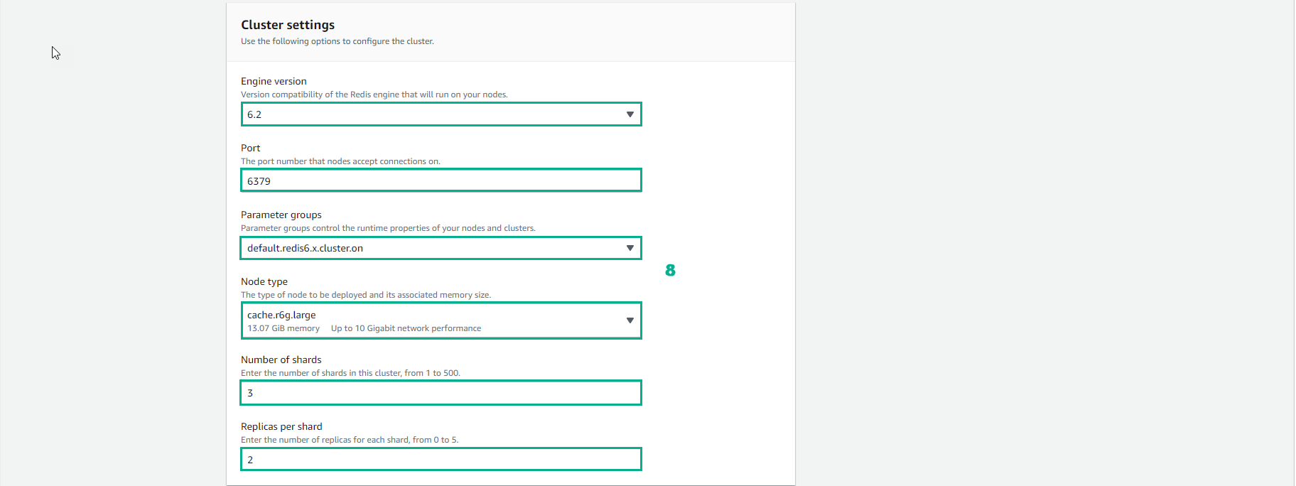 Create cluster(cluster mode enabled) :: Amazon ElastiCache - Redis