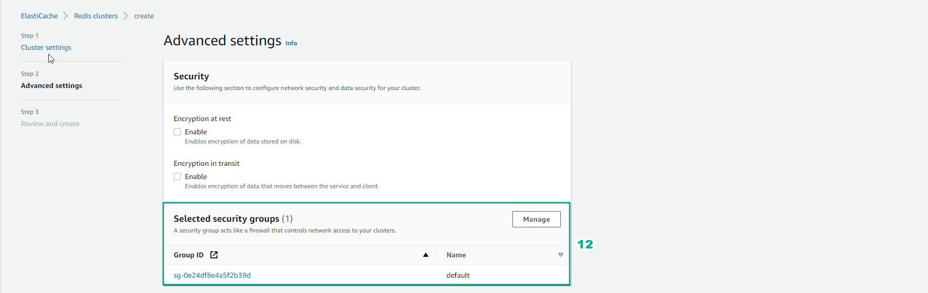 Create cluster(cluster mode enabled) :: Amazon ElastiCache - Redis